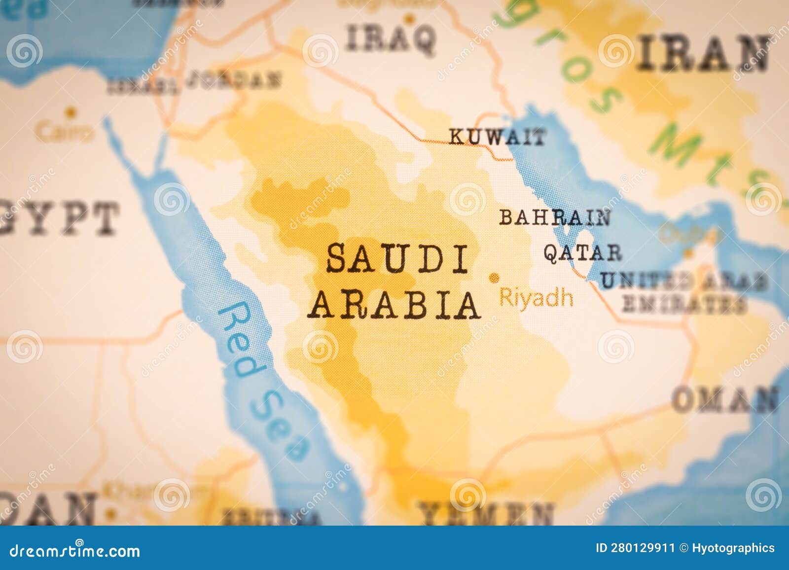 The Realistic Map of Saudi Arabia. Stock Image - Image of politics ...