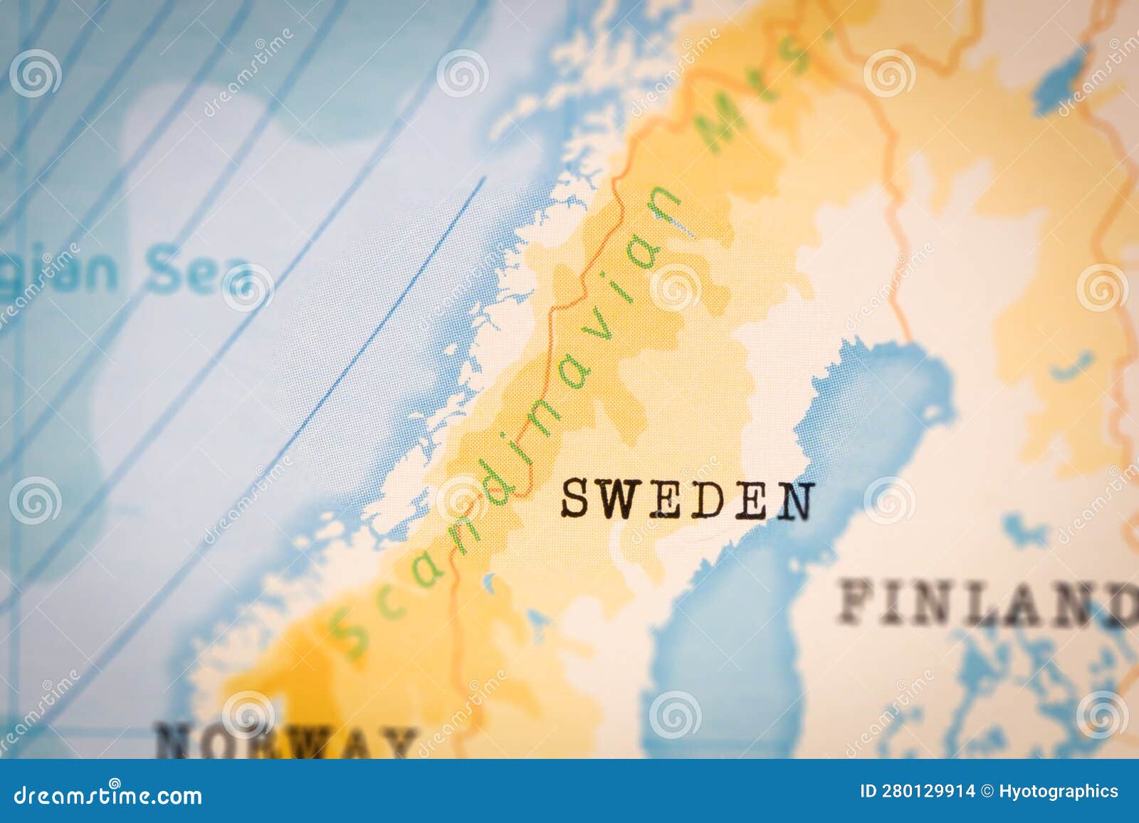 The Realistic Map of Scandinavian Mountains. Stock Photo - Image of ...