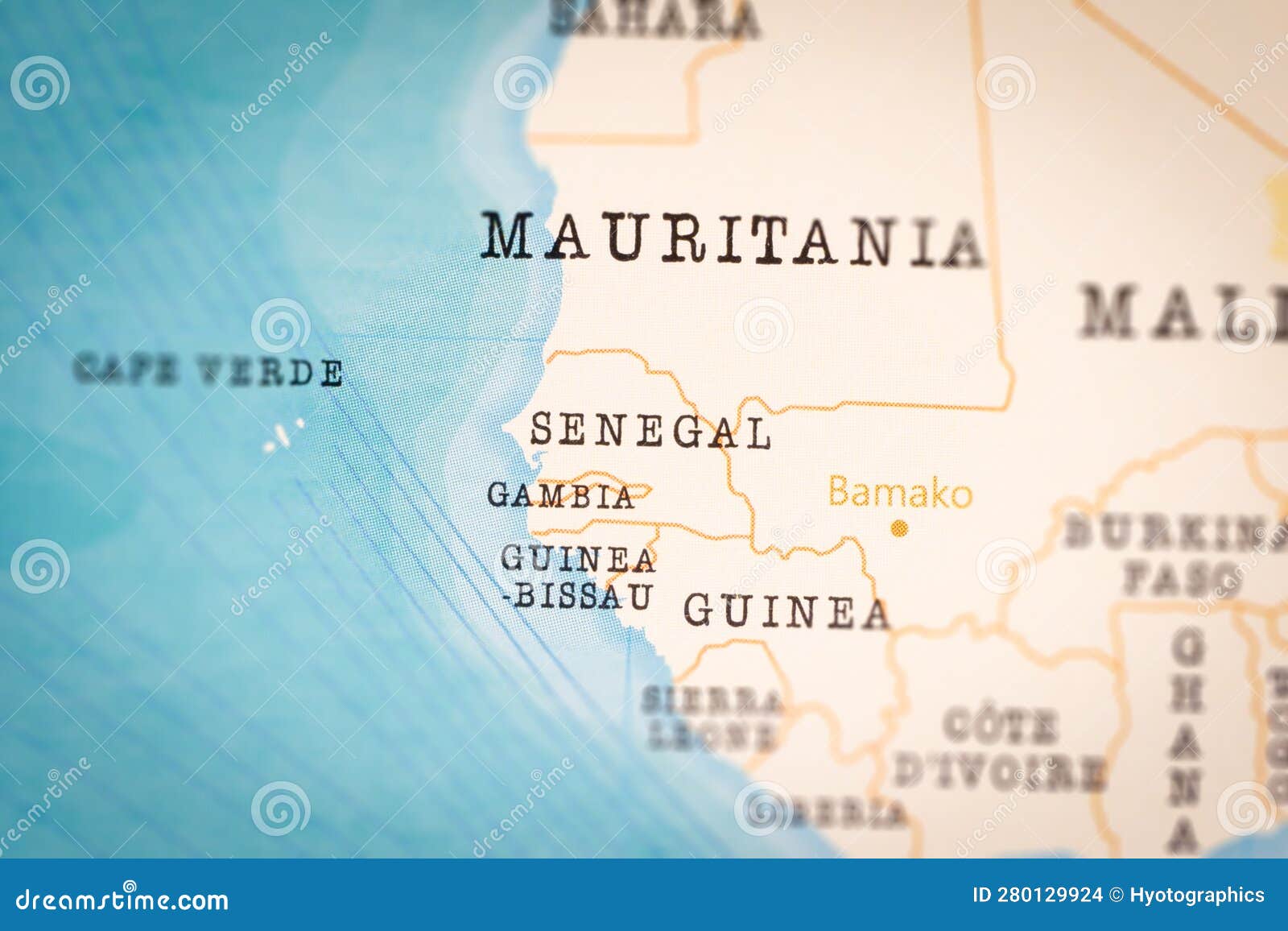 The Realistic Map of Senegal. Stock Photo - Image of world, society ...