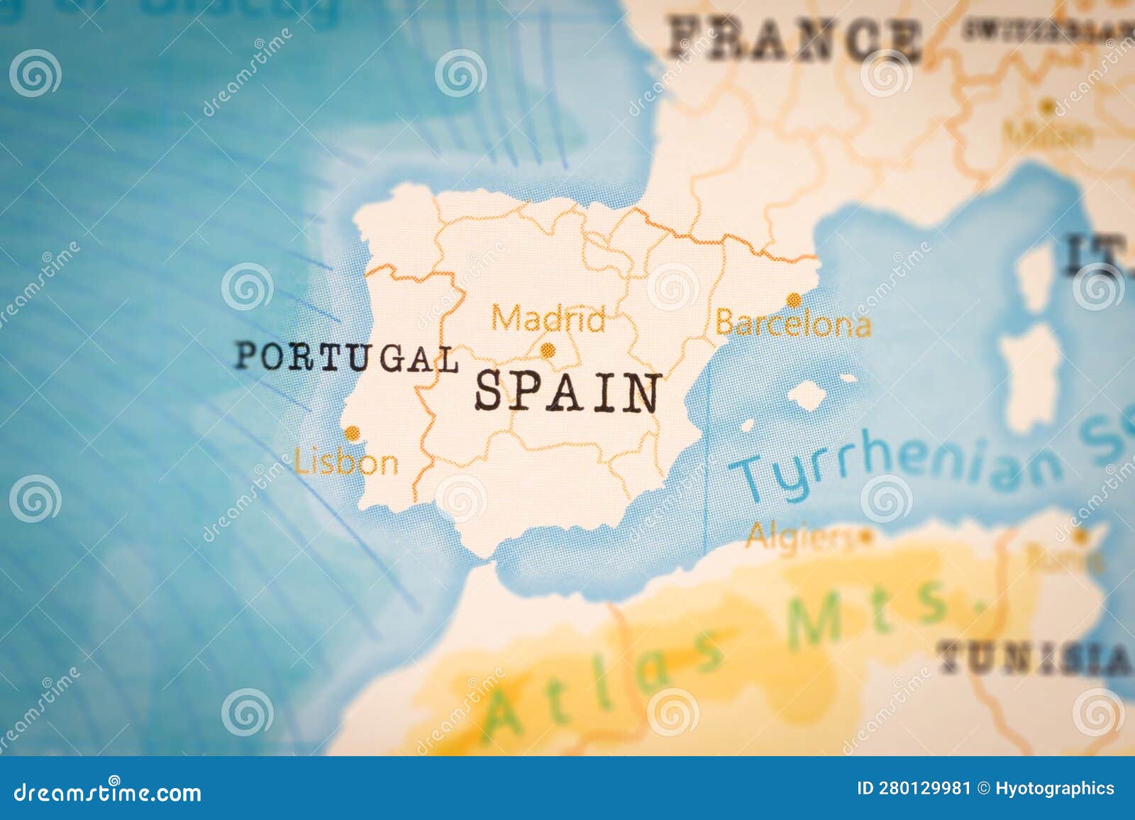 The Realistic Map of Spain. Stock Image - Image of travel, crisis ...