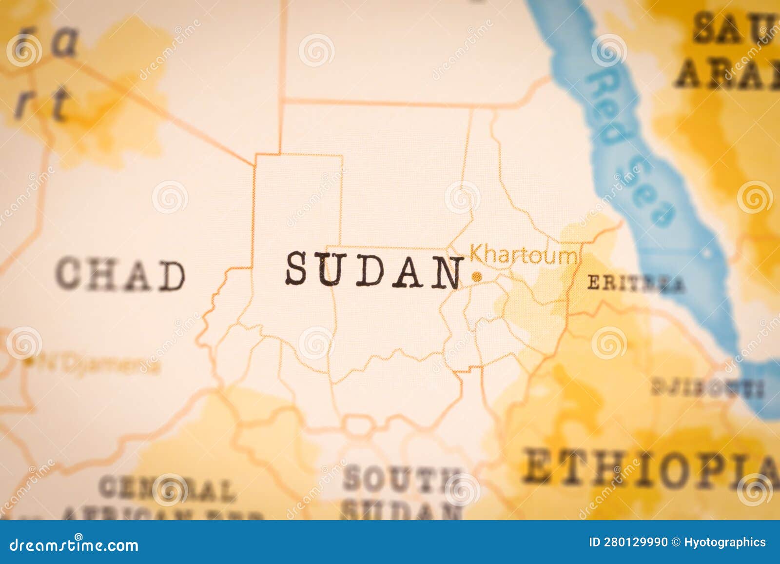 The Realistic Map of Sudan. Stock Photo - Image of world, border: 280129990