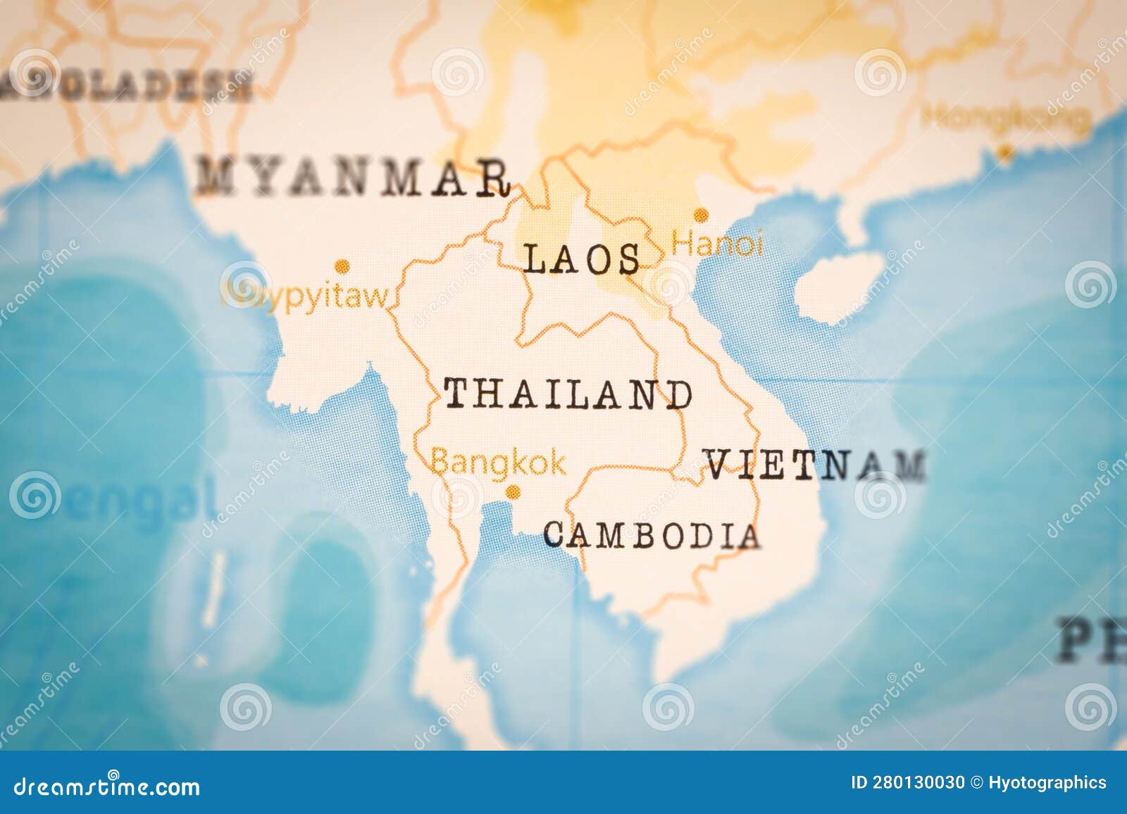 The Realistic Map of Thailand. Stock Photo - Image of national, nation ...