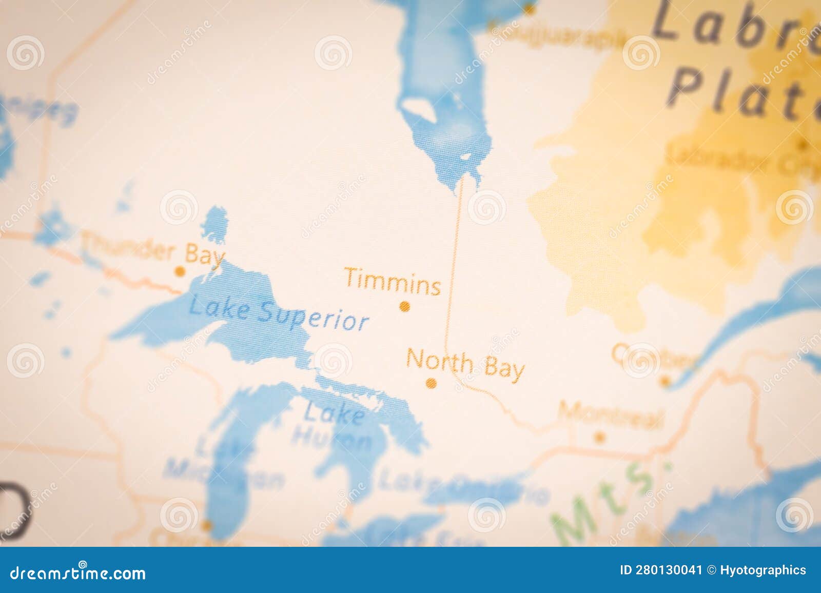 The Realistic Map of Timmins. Stock Image - Image of newspaper, city ...