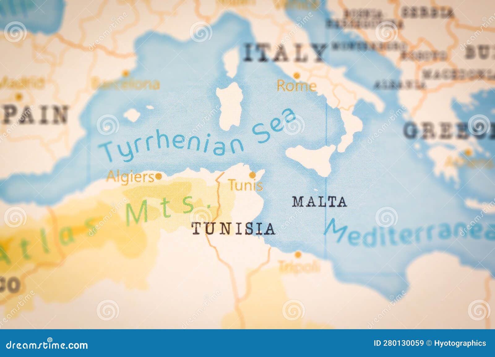 The Realistic Map of Tunis. Stock Illustration - Illustration of event ...
