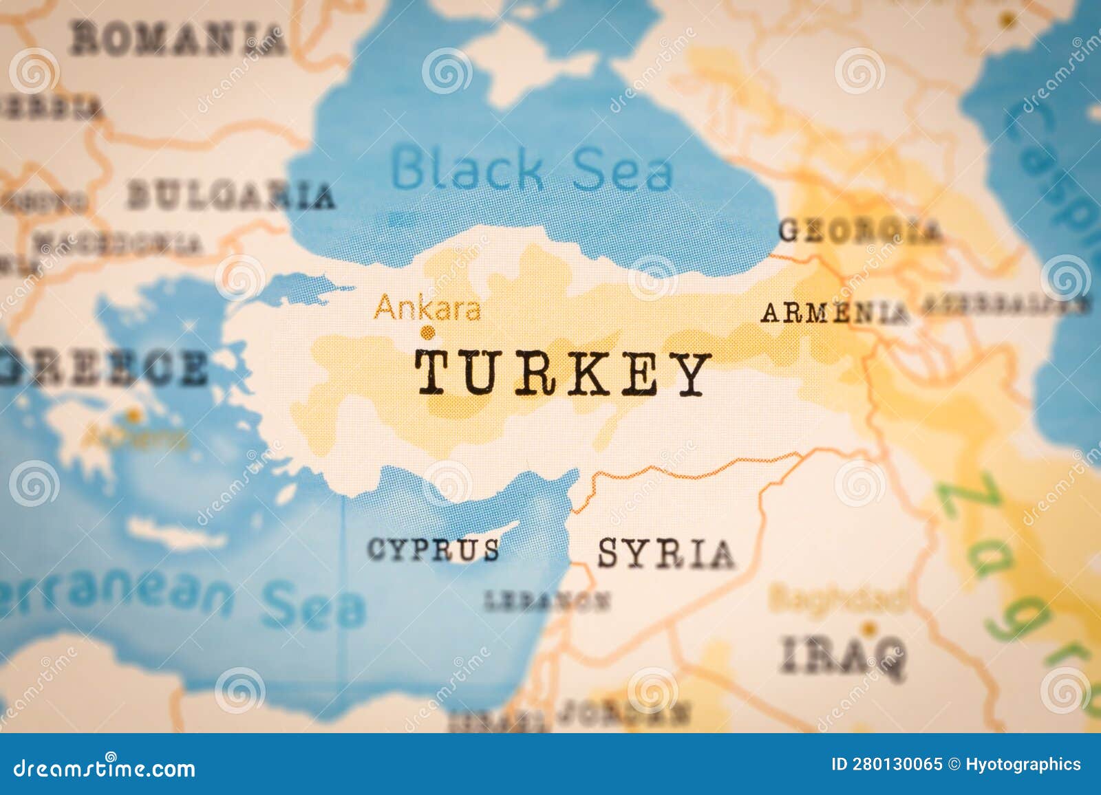 The Realistic Map of Turkey. Stock Illustration - Illustration of ...