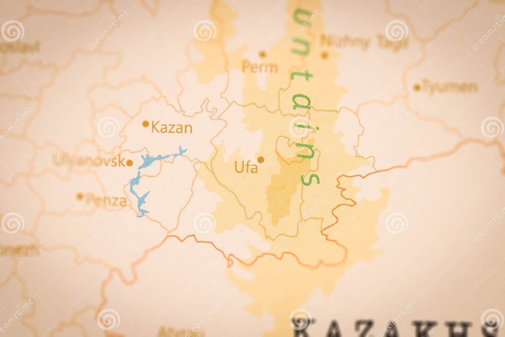 The Realistic Map of Ufa. stock illustration. Illustration of national ...