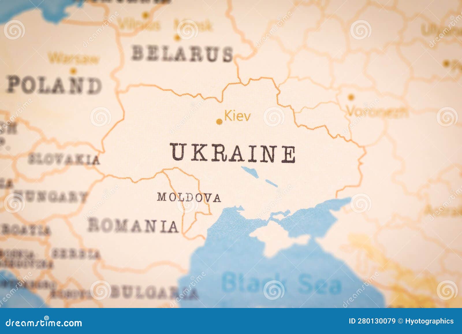 The Realistic Map of Ukraine. Stock Illustration - Illustration of ...