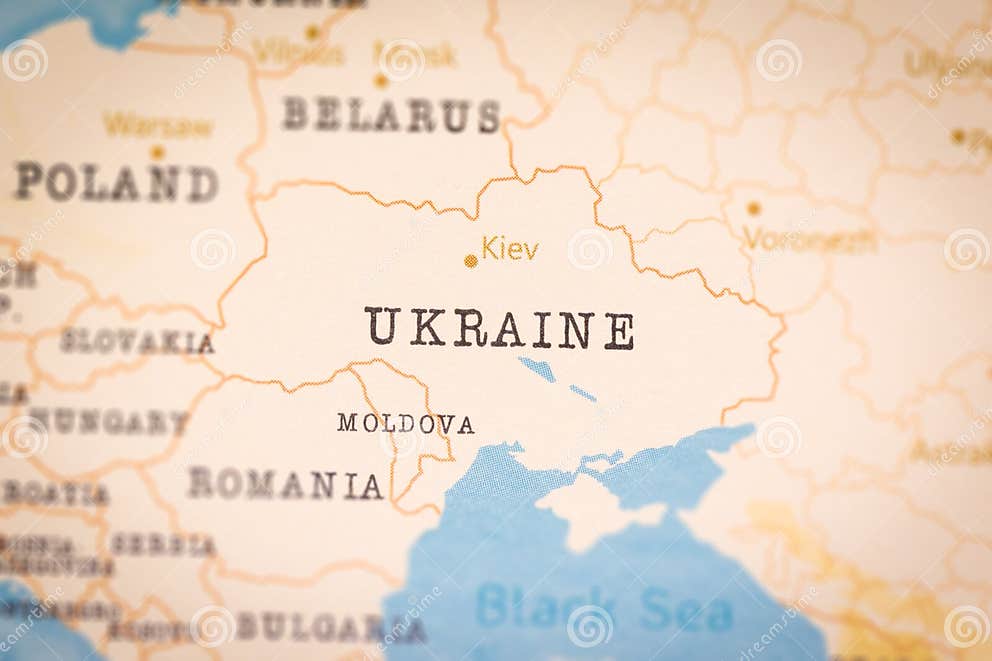 The Realistic Map of Ukraine. Stock Illustration - Illustration of ...