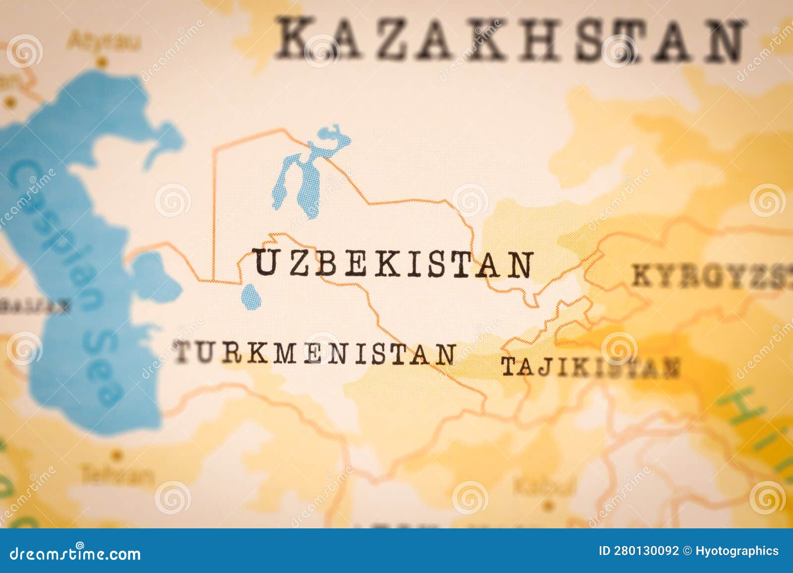 The Realistic Map of Uzbekistan. Stock Illustration - Illustration of ...