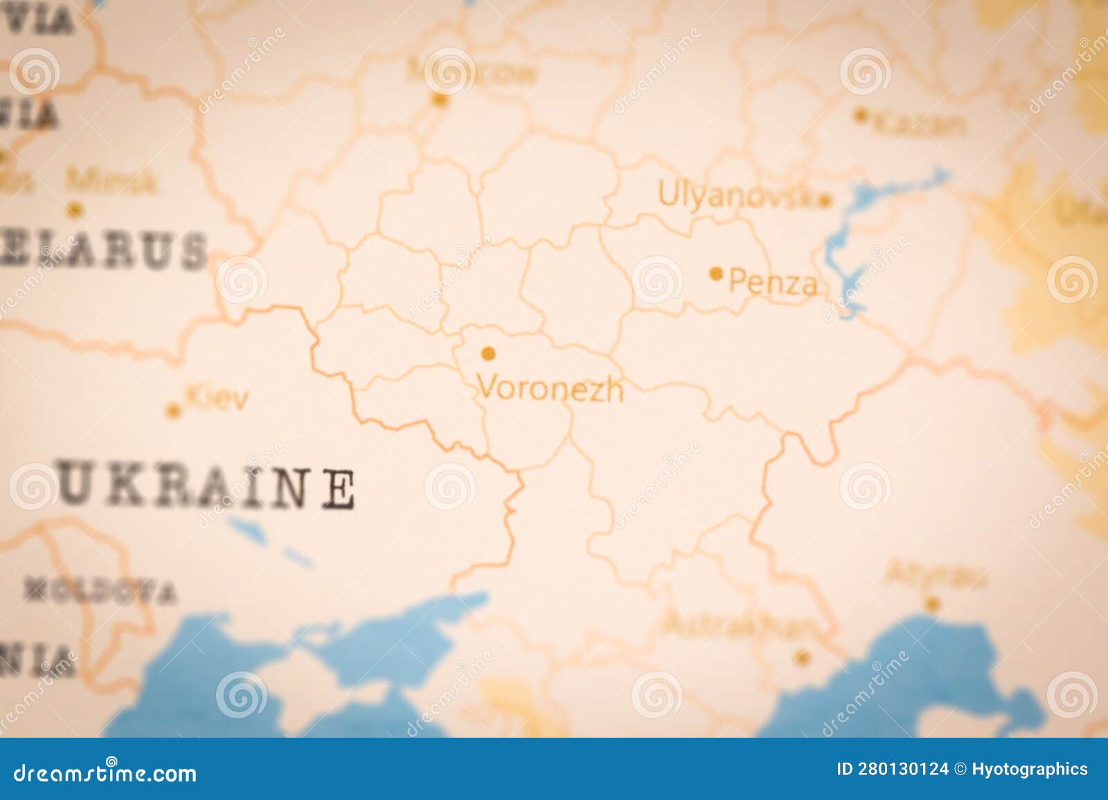 The Realistic Map of Voronezh. Stock Illustration - Illustration of ...