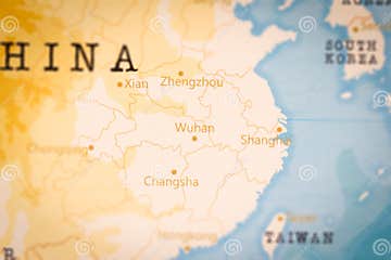 The Realistic Map of Wuhan. Stock Image - Image of border, paper: 280130135