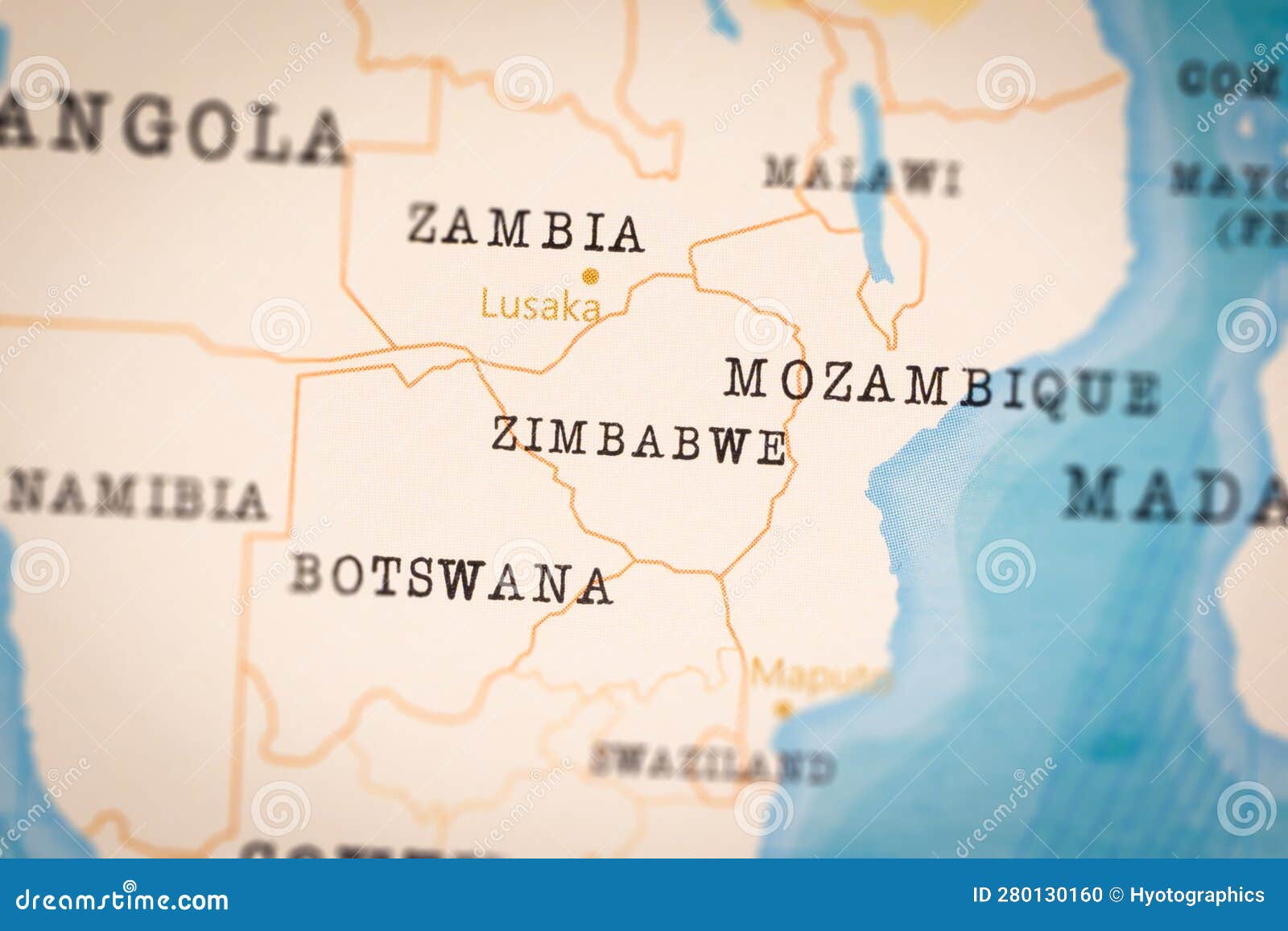 zimbabwe geographical map