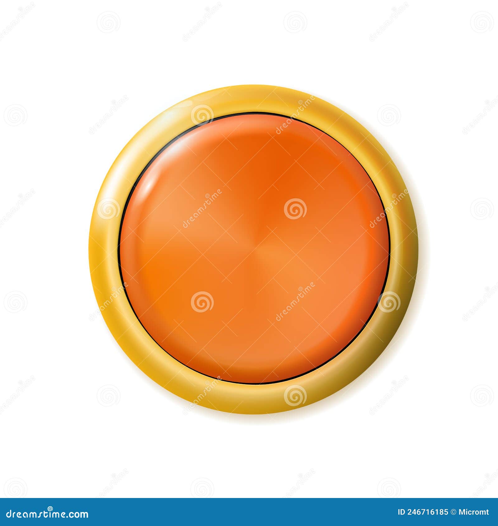 Realistic Matte Orange Button. Metal Circle Ui Component Stock Vector ...