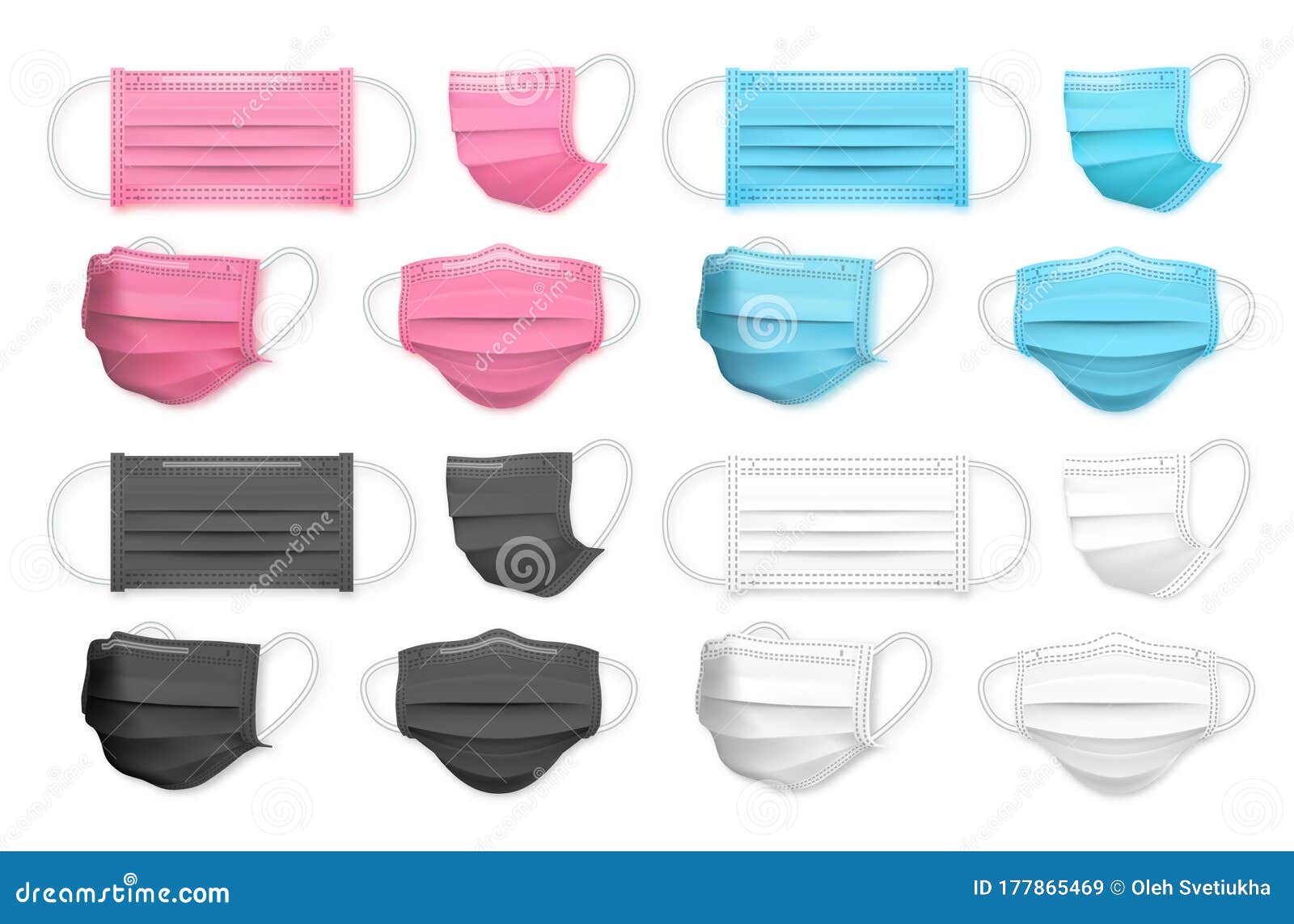 Realistic Medical Face Mask. Details 3d Medical Mask Stock Vector ...