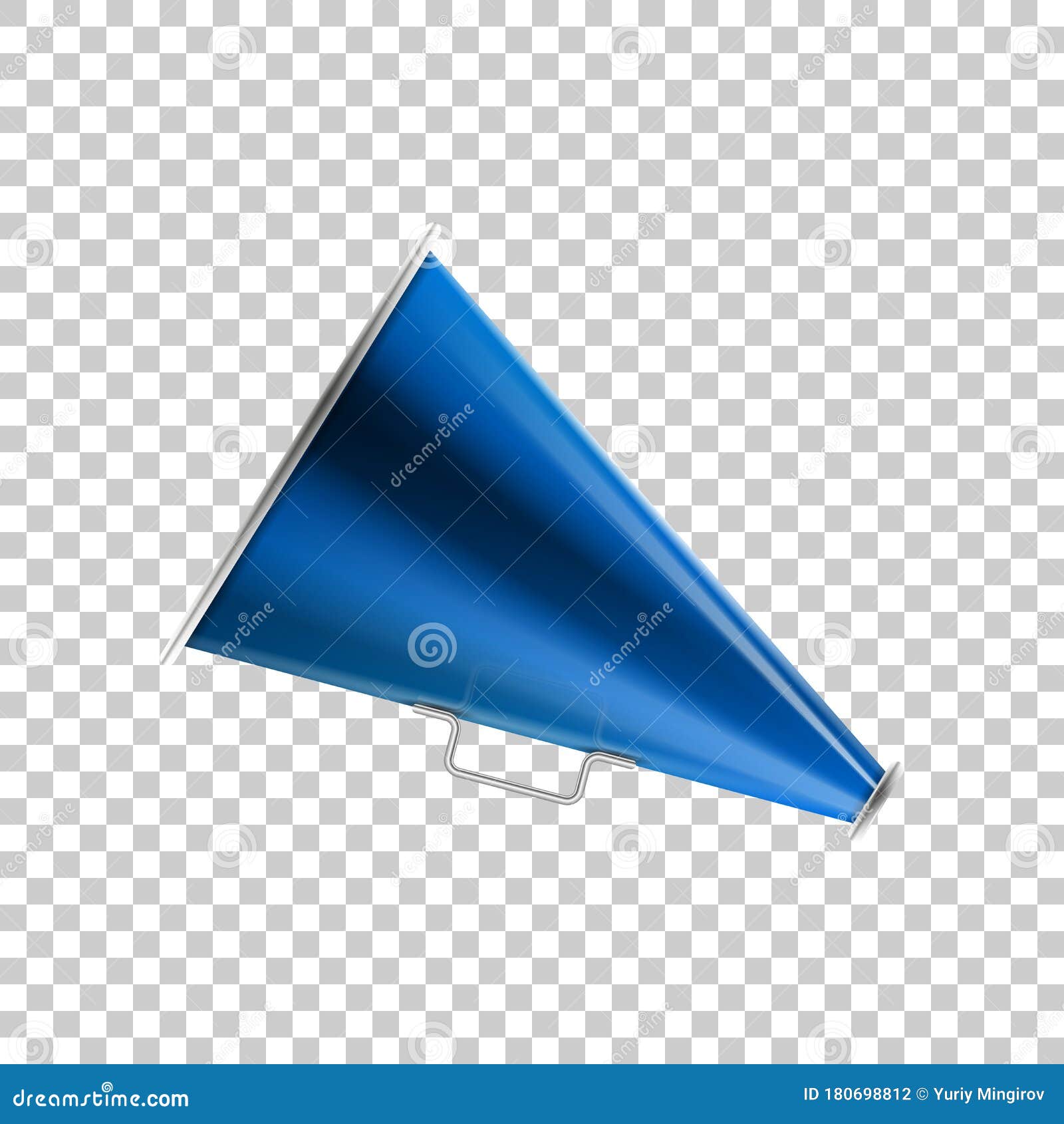 Realistic Megaphone Blue Isolated Object on Transparent Background ...