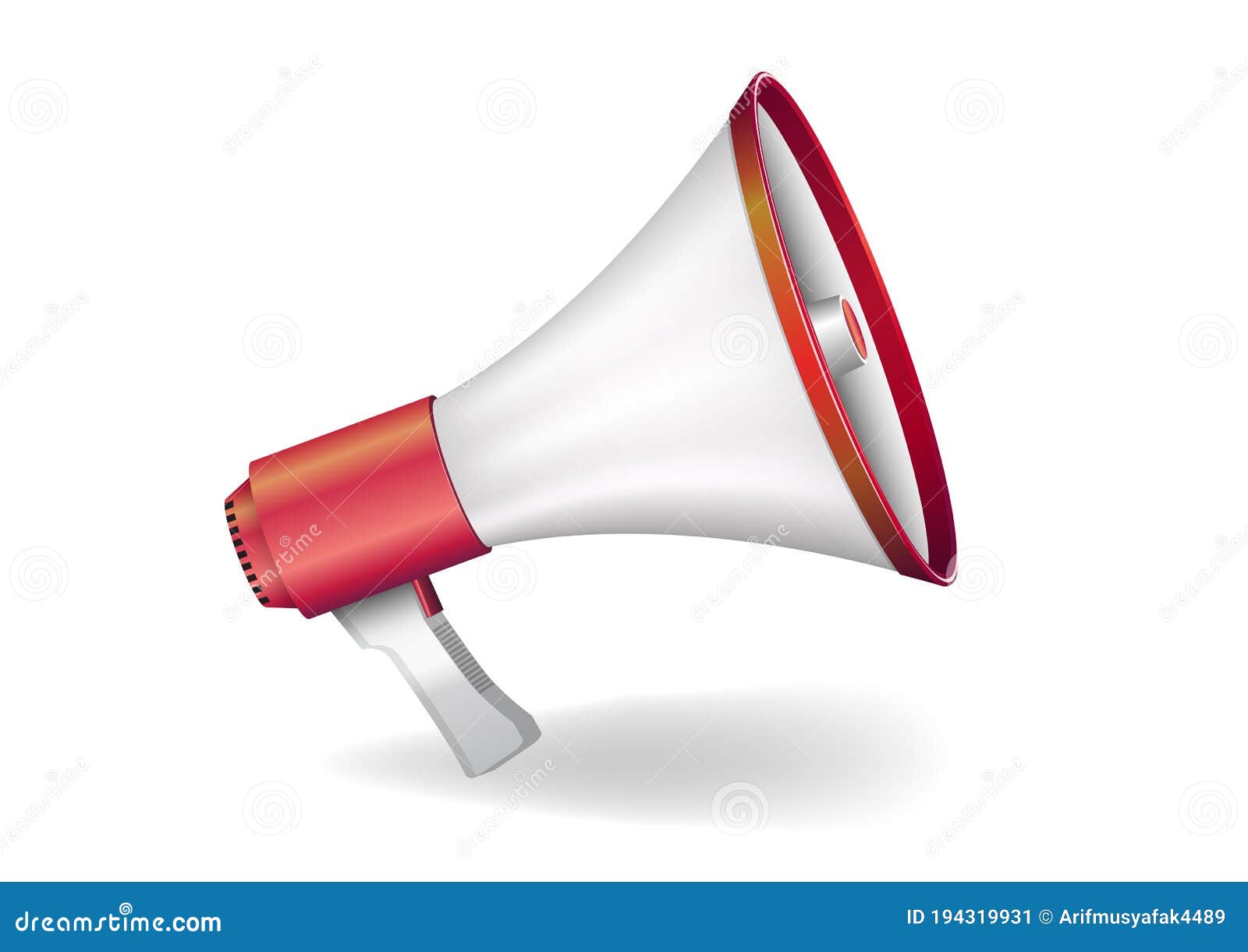 Realistic Megaphone stock vector. Illustration of communication - 194319931