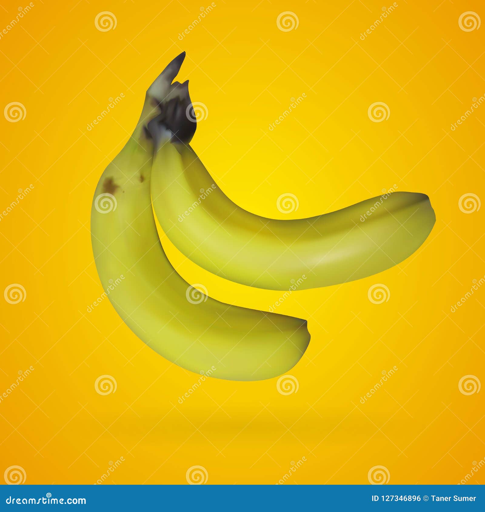 Realistic Mesh Banana with Yellow Backgrounds, Vector Stock Vector ...