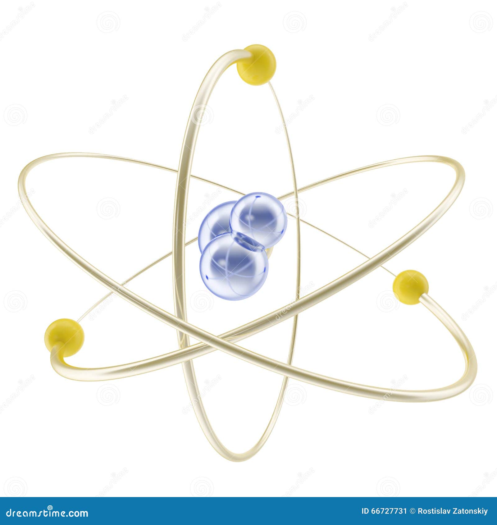 Realistic Metal Atom Isolated on White Background. Stock Illustration ...