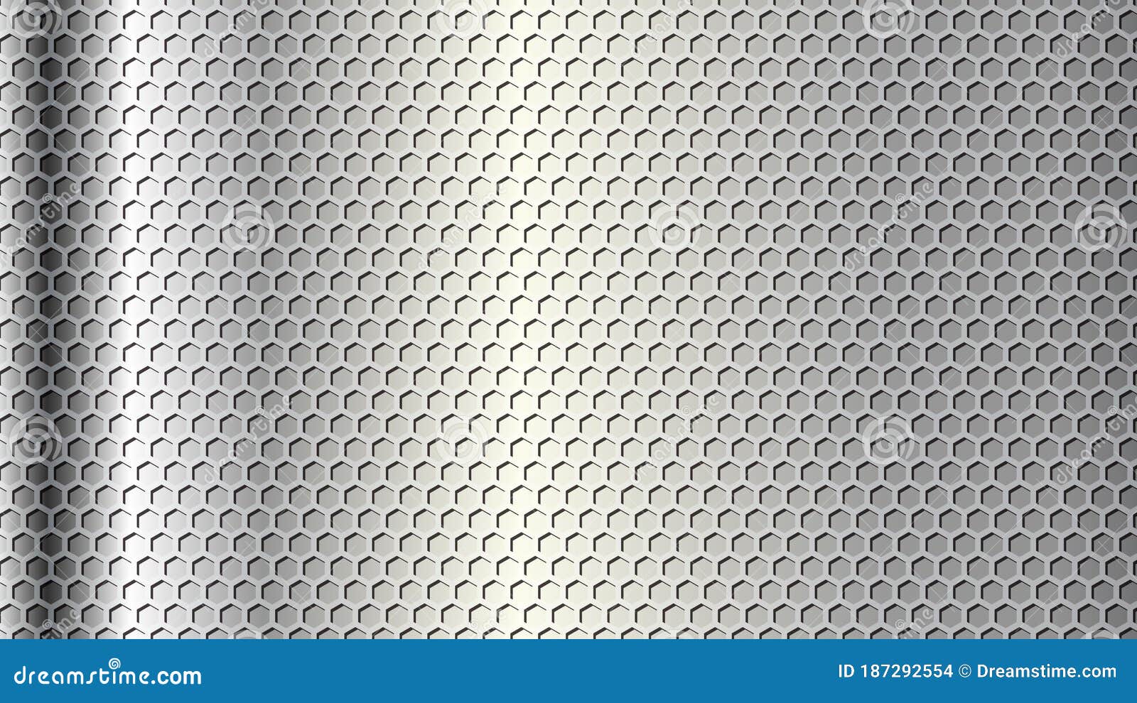 Hexagonal Realistic Metal Background Design, Silver Abstract Metallic ...