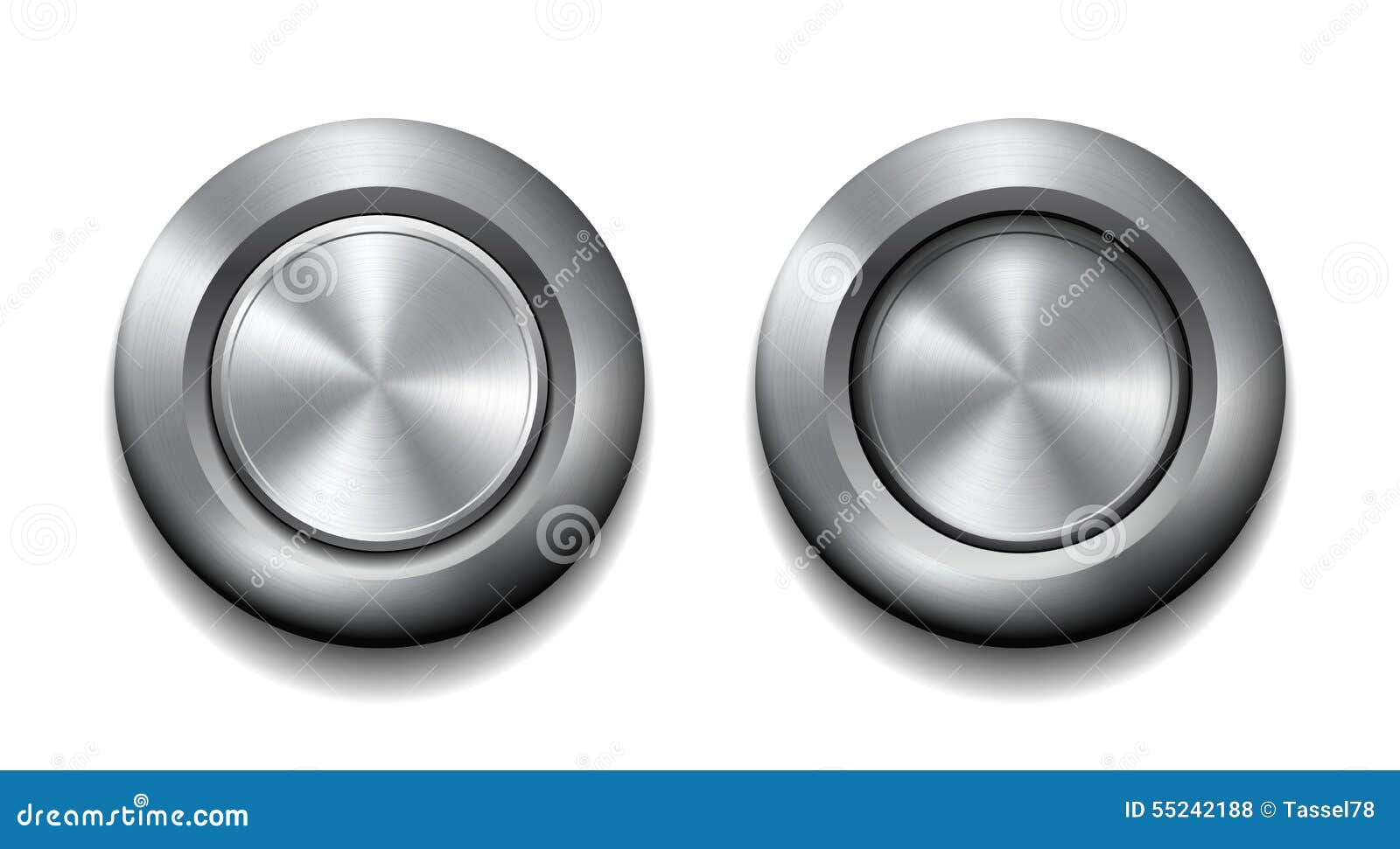 Realistic metal button stock vector. Illustration of circular - 55242188