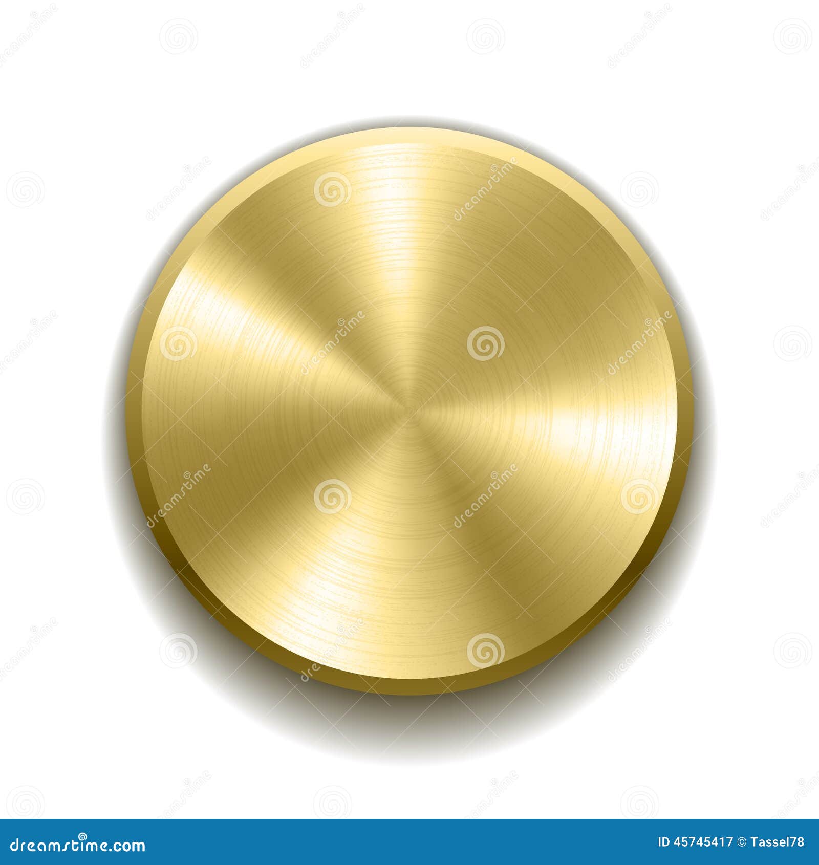 Realistic metal button stock vector. Illustration of gold - 45745417