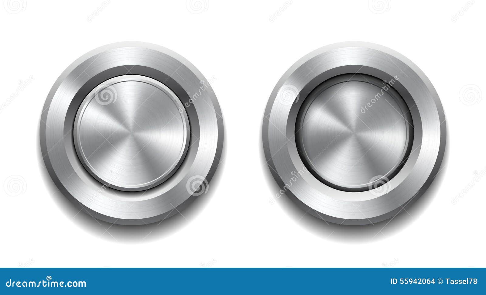 Realistic metal button stock vector. Illustration of aluminum - 55942064
