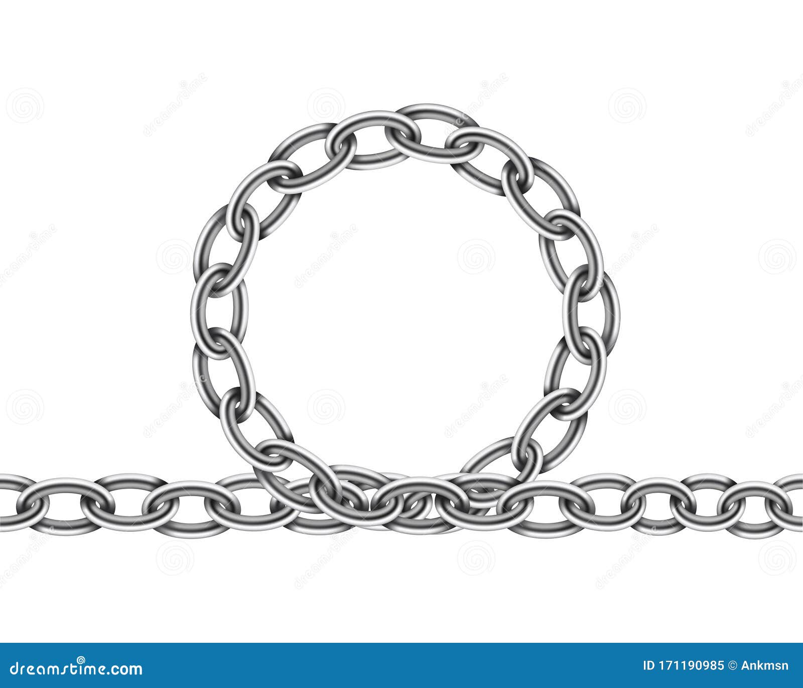 Realistic Metal Chain Texture. Silver Color Chains Link Isolated on ...
