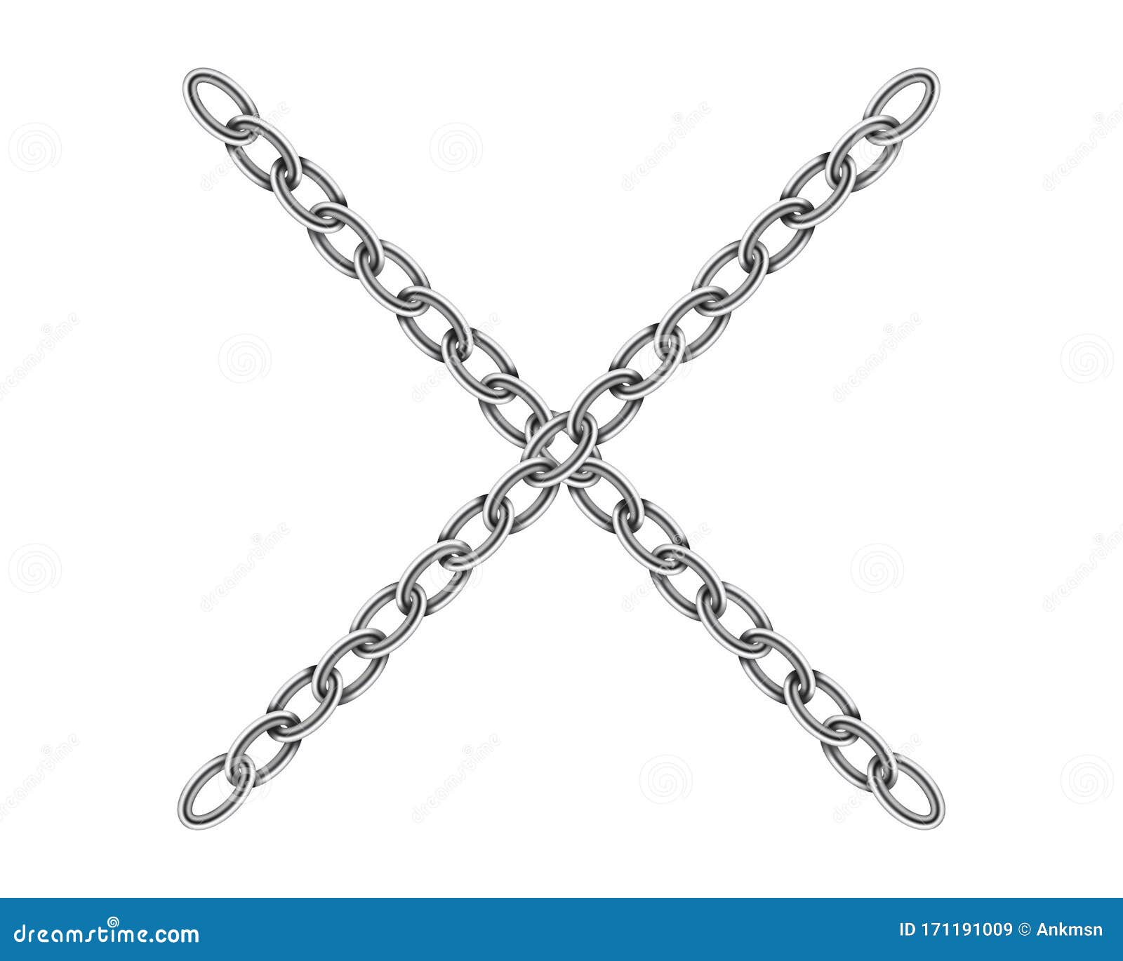Realistic Metal Chain Texture. Silver Color Cross Chains Link Isolated ...