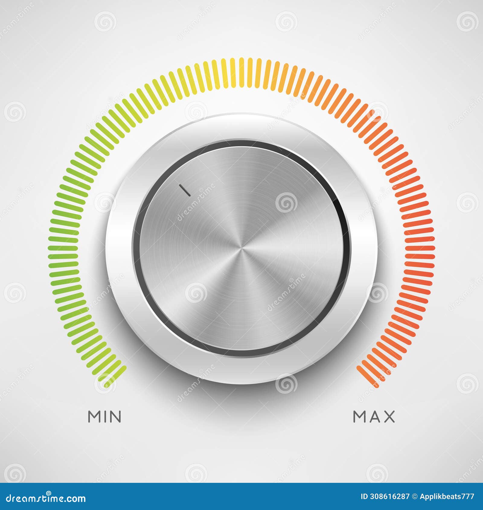 Realistic Metal Control Panel Tumbler. Music Audio Sound Volume Knob ...