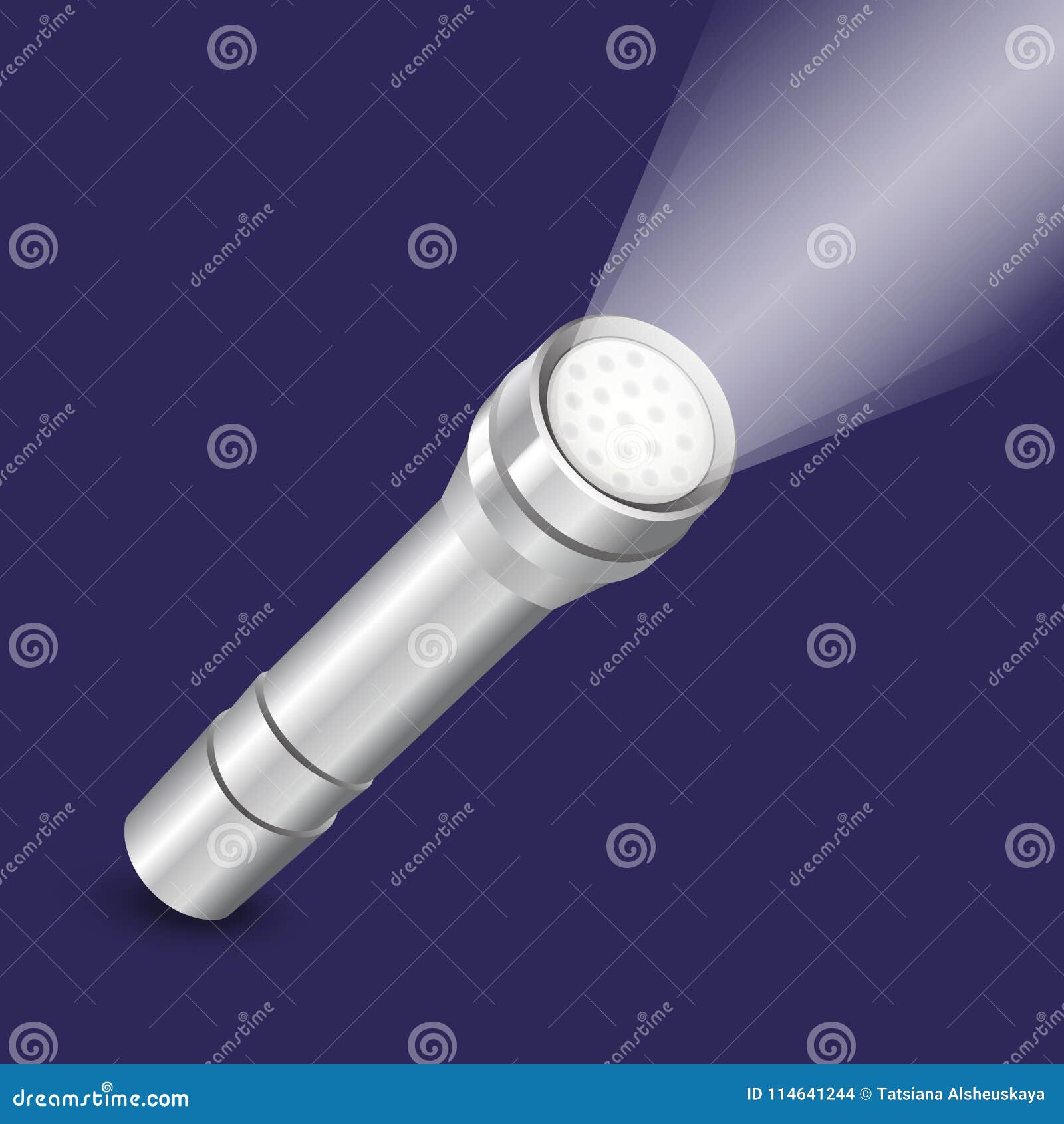 Realistic Metal Flashlight. Vector Illustration. Stock Vector ...