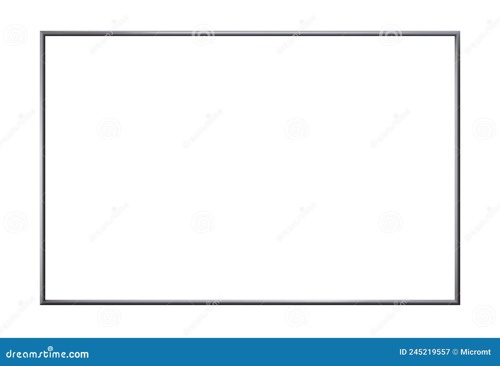 Realistic Metal or Silver Dark Frame. Rectangle Slender Border Isolated ...