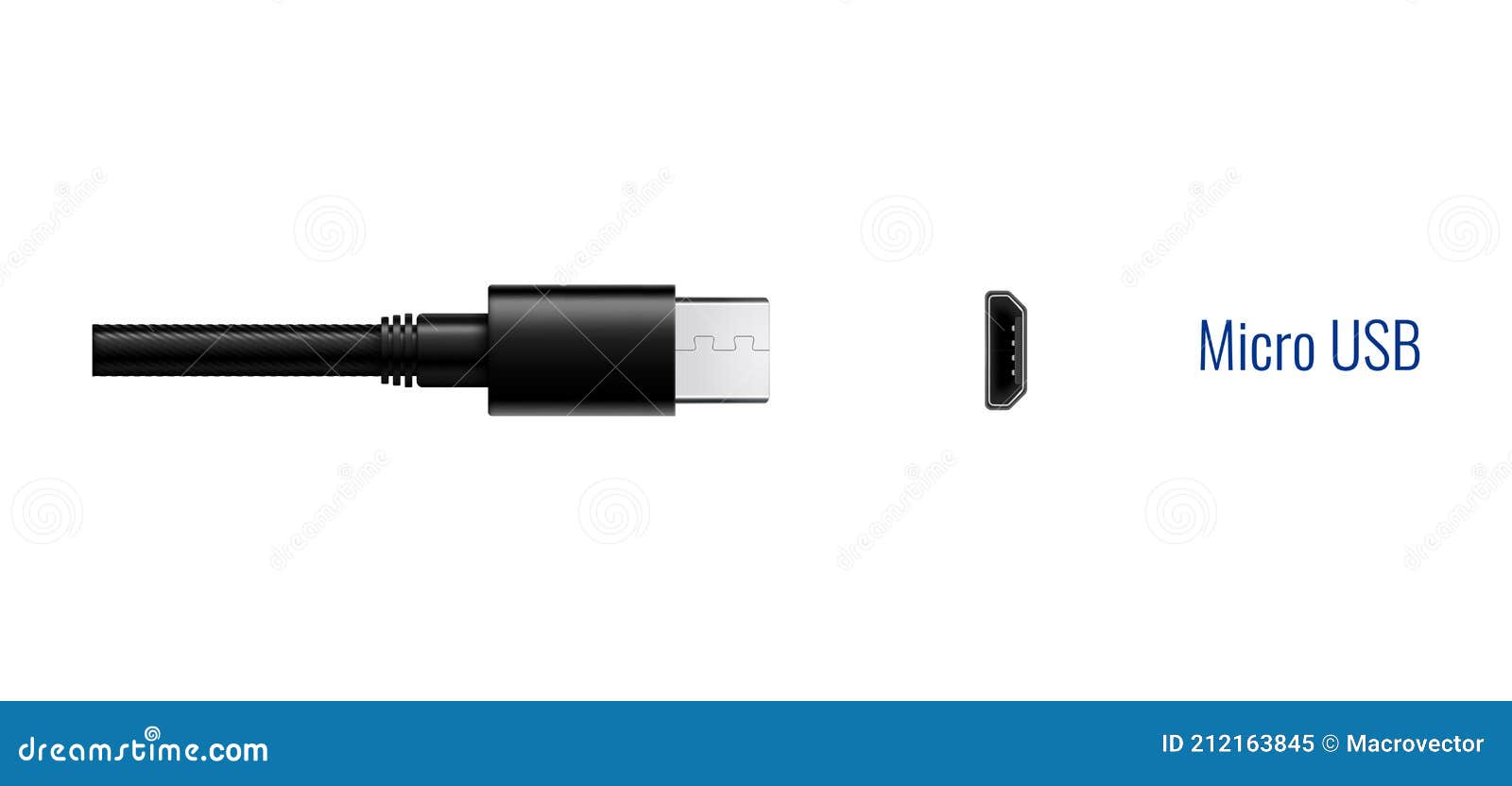 Realistic Micro USB Composition Stock Vector - Illustration of ...