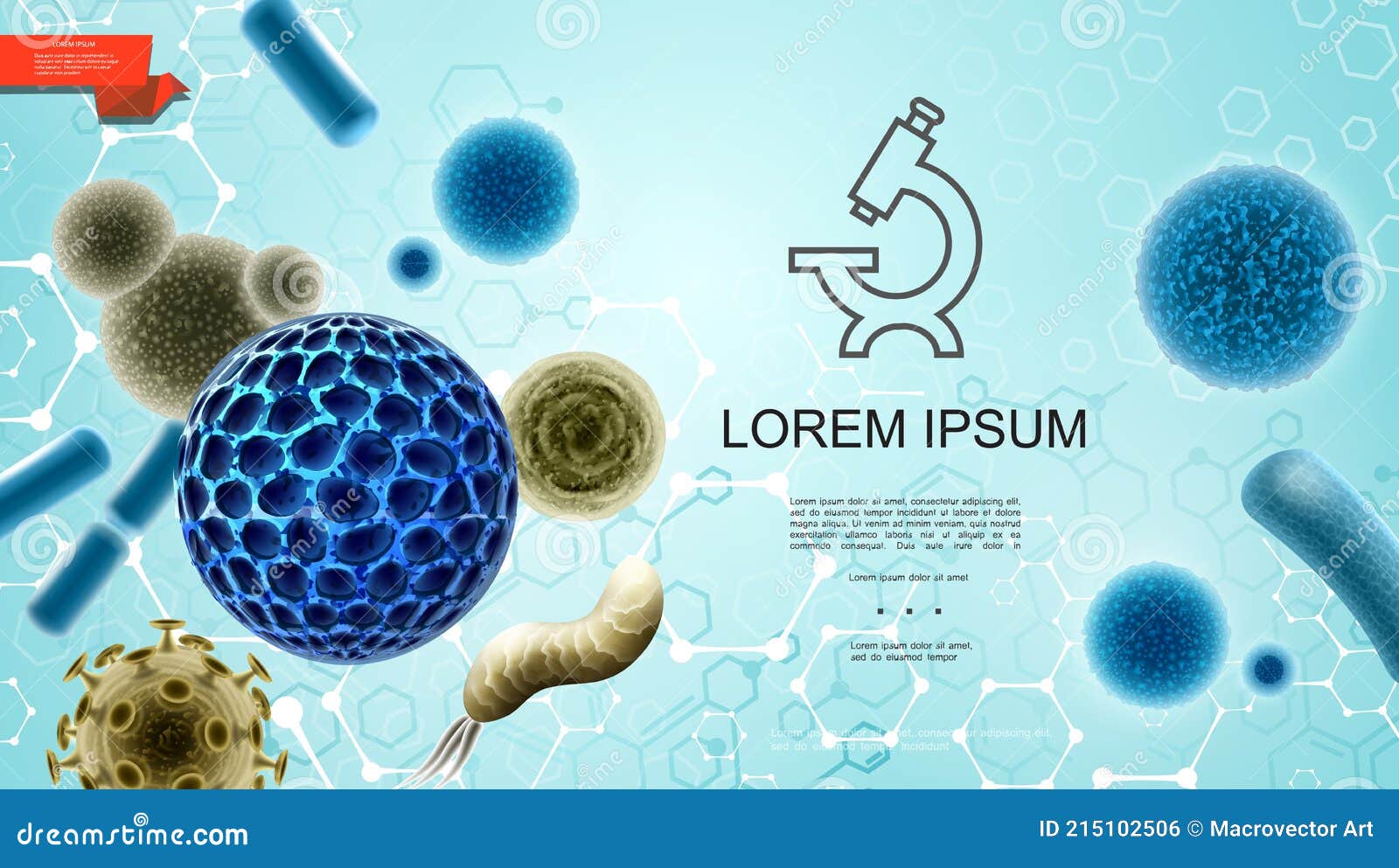 Realistic Microbiology Colorful Background Stock Vector - Illustration ...