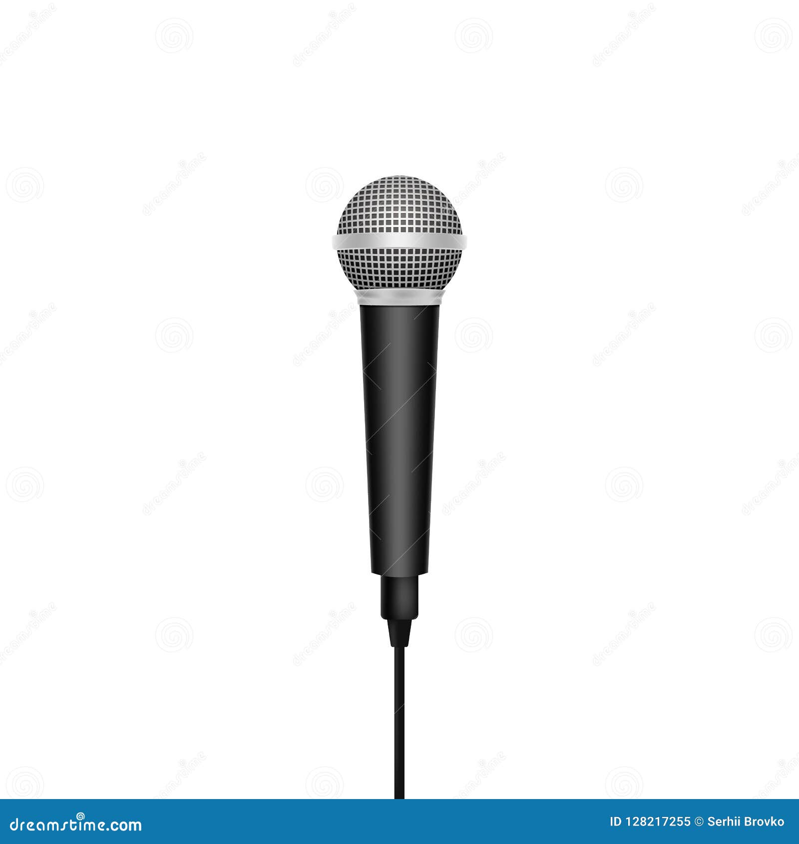 Realistic Microphone. 3D Professional Metal Mics On Transparent ...