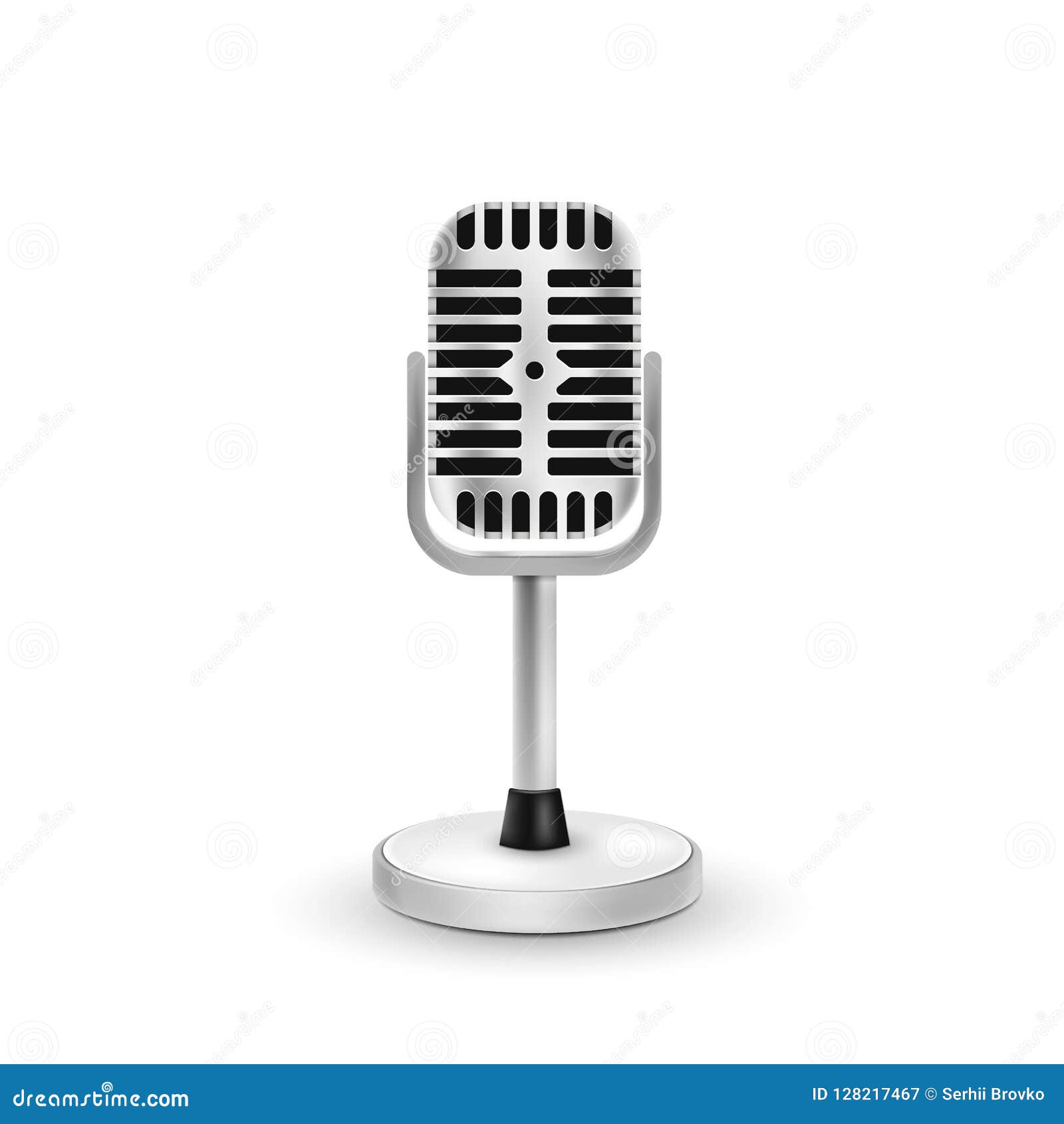 Realistic Microphone Isolated on White Background. Vector Illustration ...