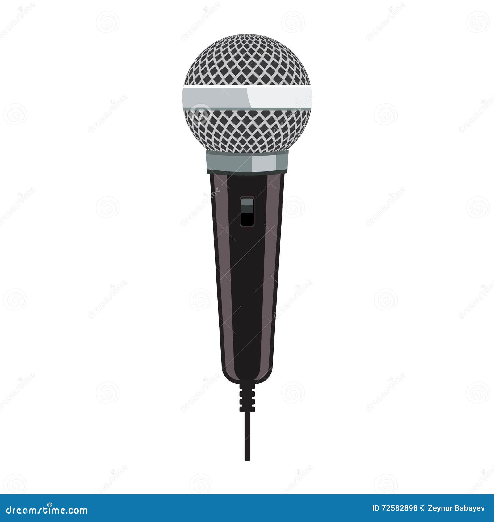 Realistic Microphone for Karaoke with Flat Color Style Design. Stock ...
