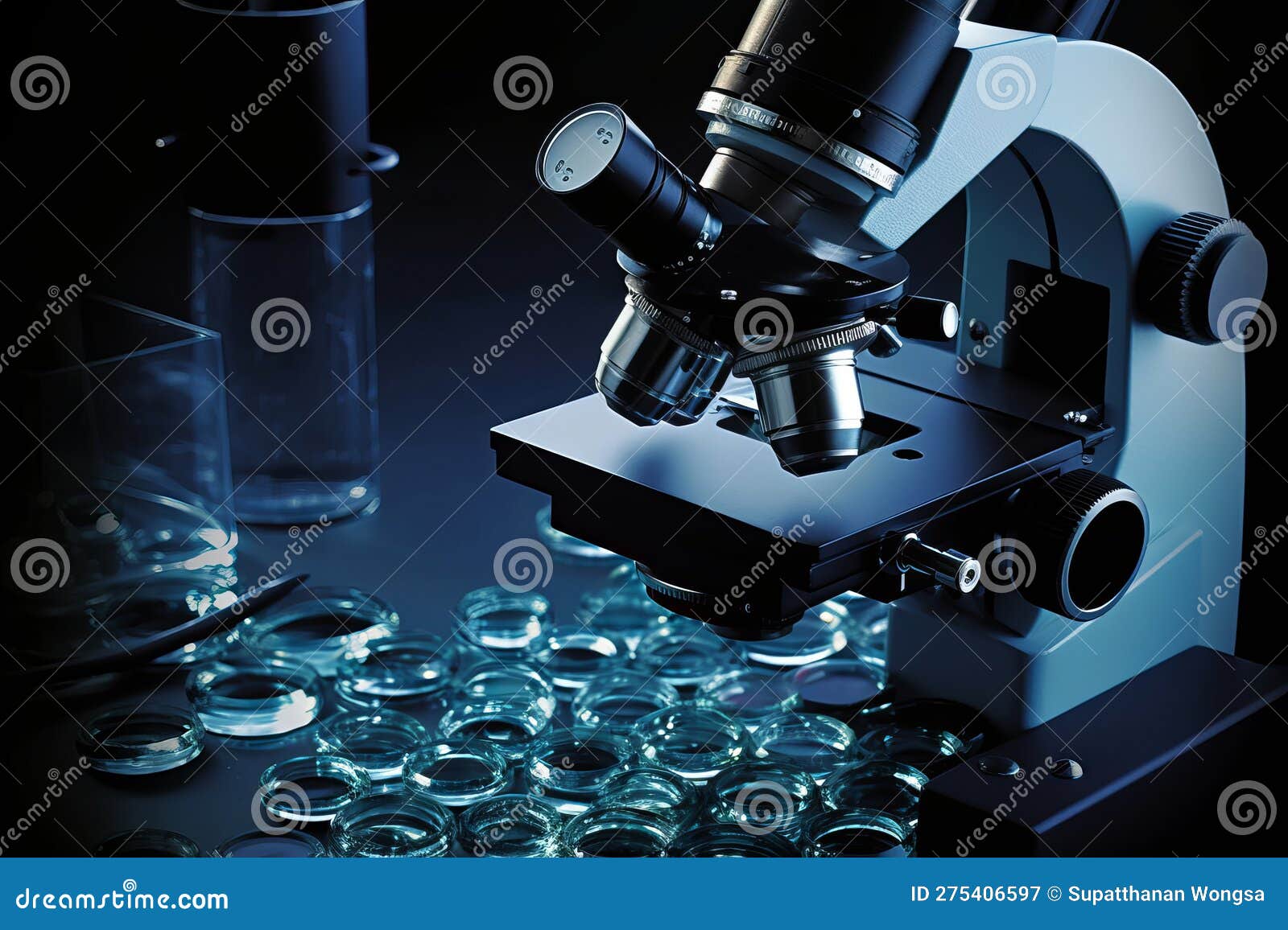 Realistic Microscope Detailed Laboratory Background from Generative Ai ...