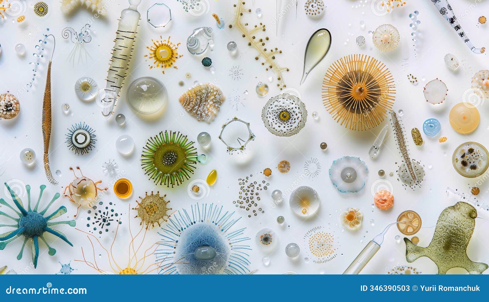 Realistic 3d Microscopic Viruses And Bacteria Vector Set ...