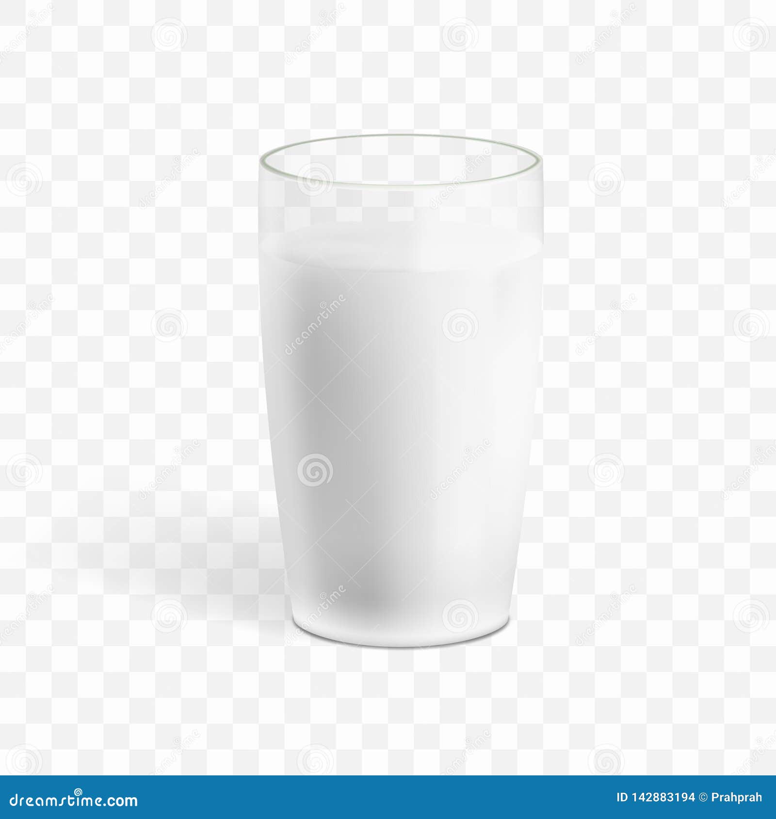 Realistic Milk in a Glass with Shadow Stock Illustration - Illustration ...
