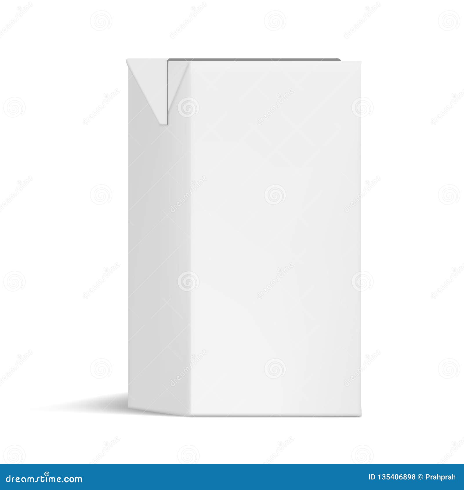 Realistic Milk or Juice Clear White Tetra Pack for Branding Stock ...