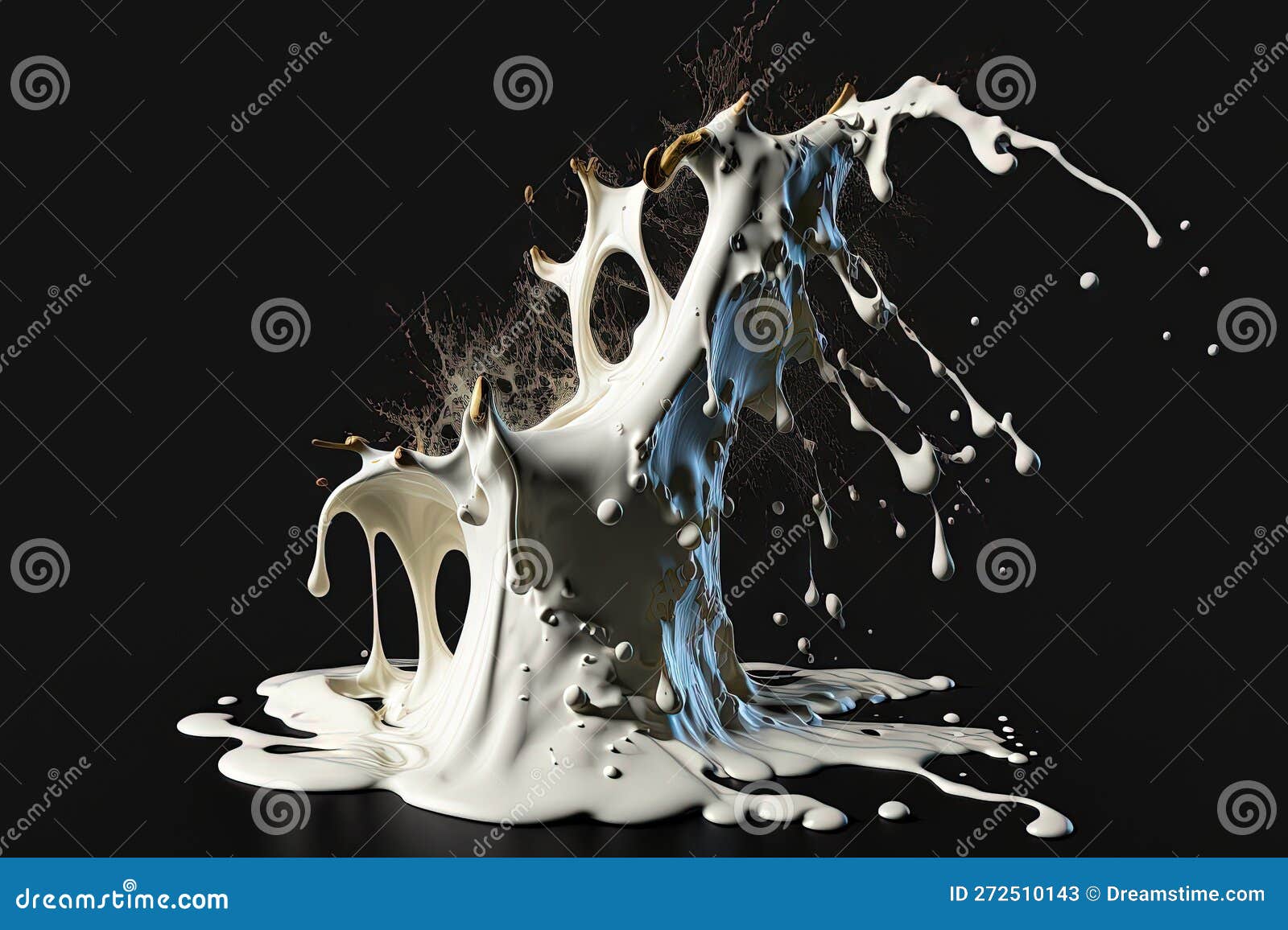 Realistic Milk Spill on Dark Backdrop Stock Illustration - Illustration ...