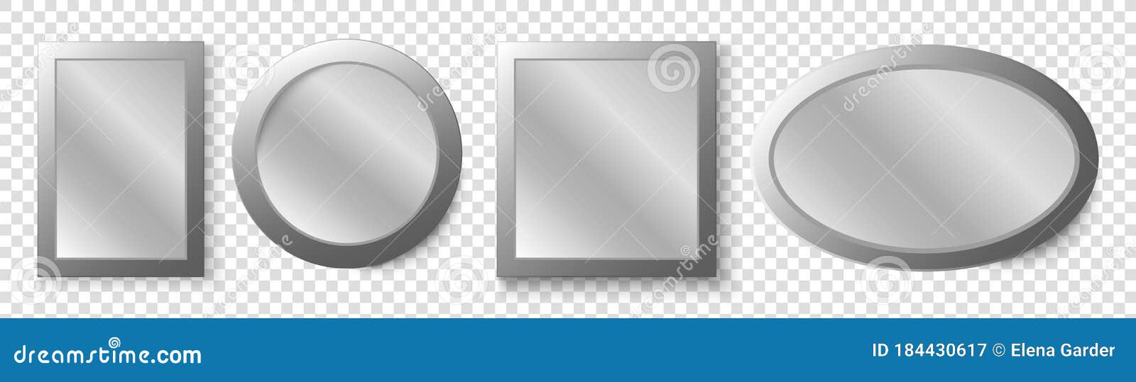 Realistic Mirror. Empty Room With Square Reflective Glass Frame Leans ...