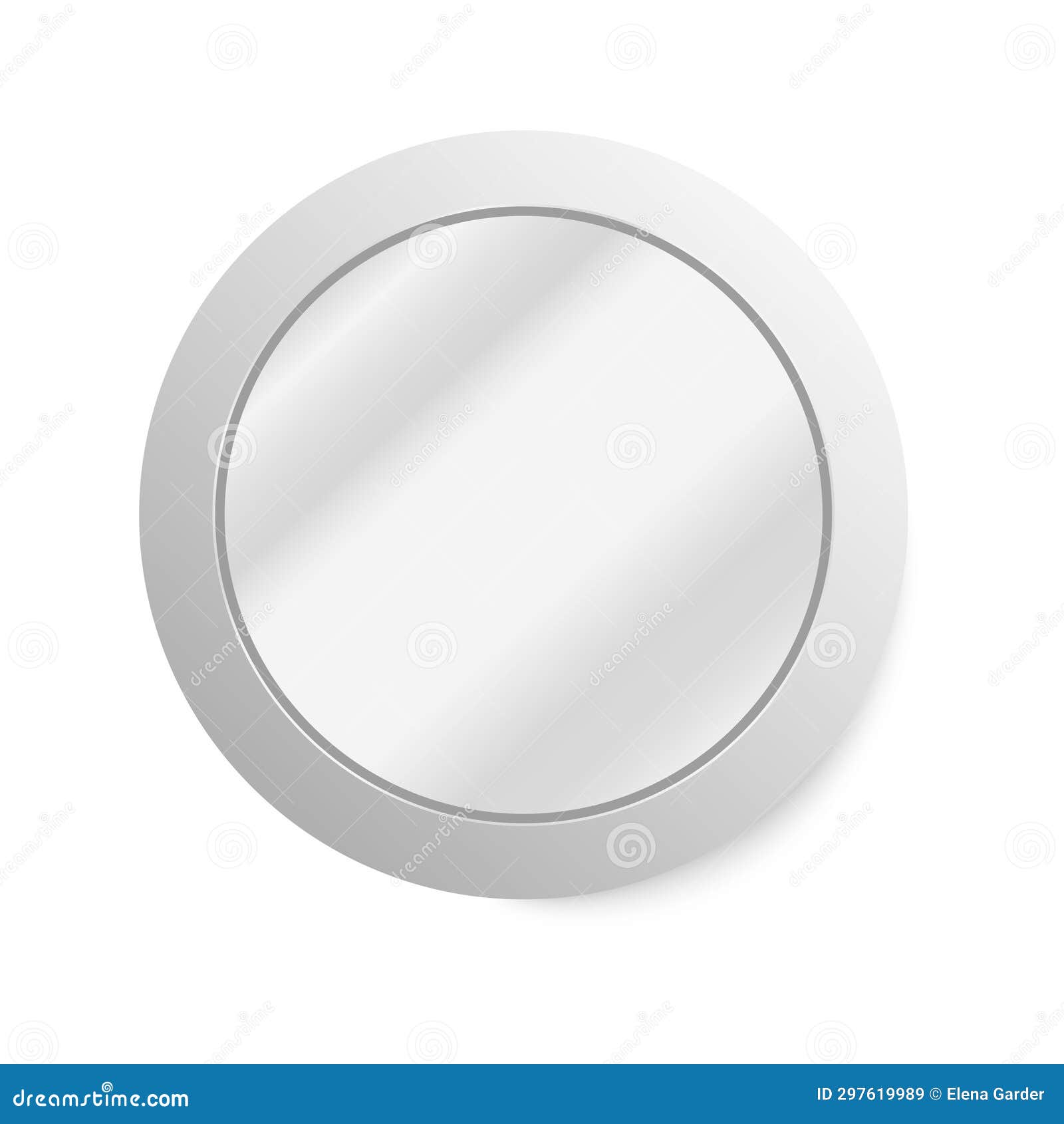 Realistic Mirror. Empty Room With Square Reflective Glass Frame Leans ...