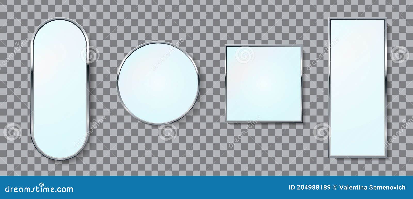 Realistic Mirrors Frame Vector Isolated Stock Illustration ...