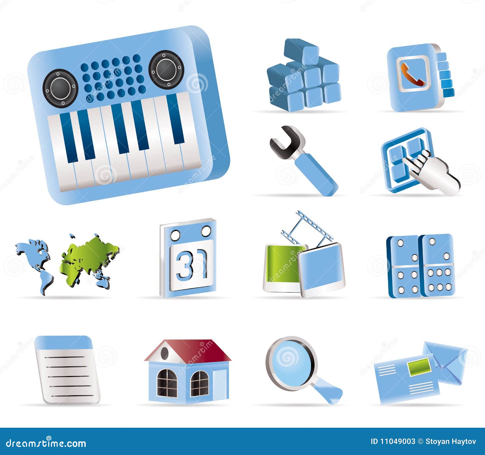 Realistic Mobile Phone and Computer Icon Stock Vector - Illustration of ...