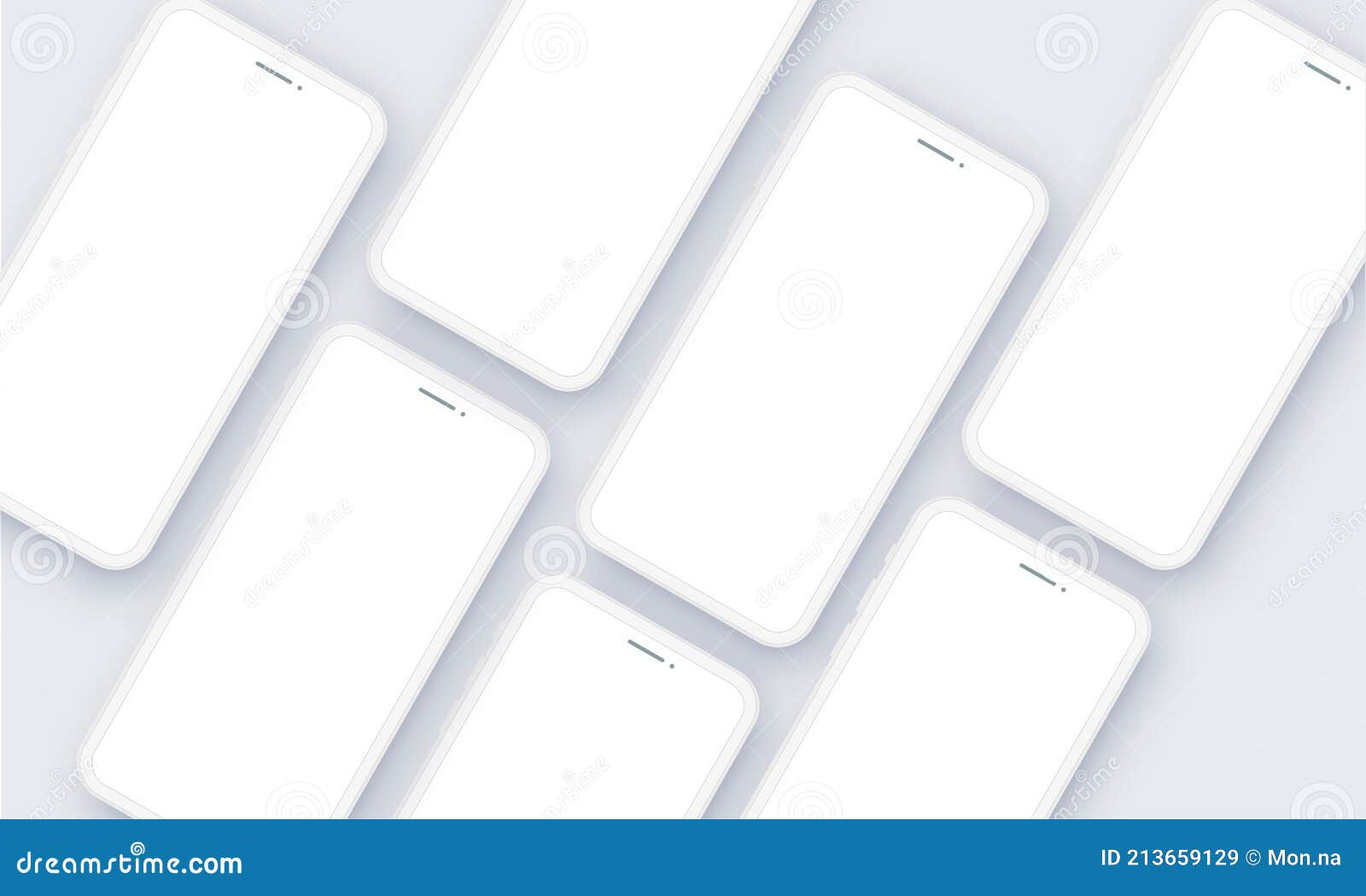 Realistic Mobile Phone Neomorphism Template Mockup Vector in ...