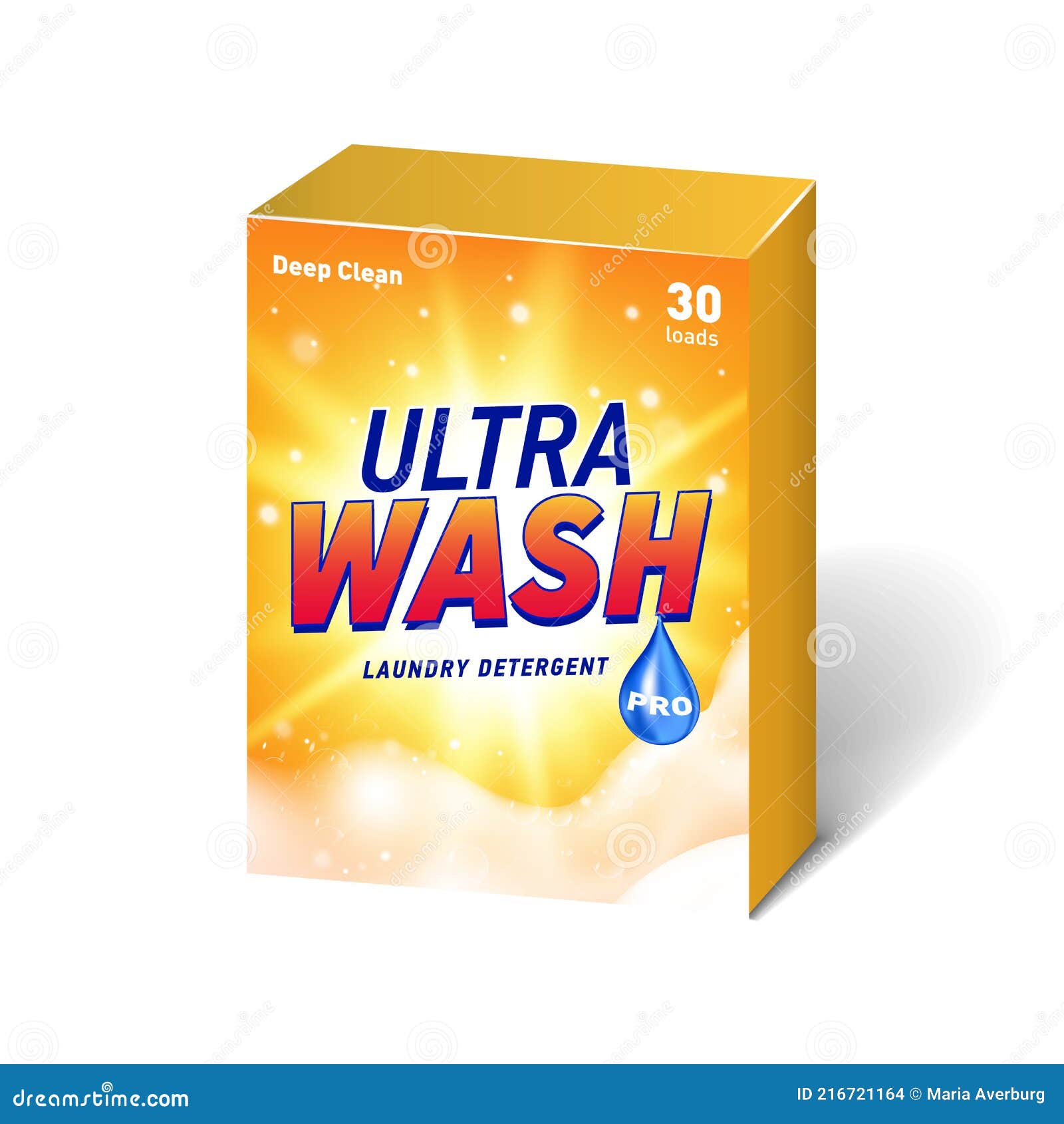 Realistic Mock Up of Container for Detergent with Designed Etiquette ...