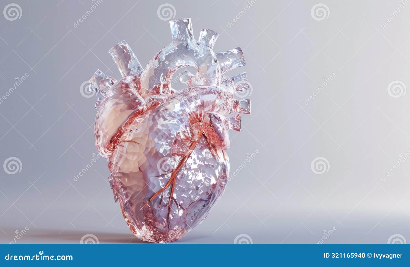 Realistic Model of a Human Heart Encased in Clear Ice Stock Photo ...