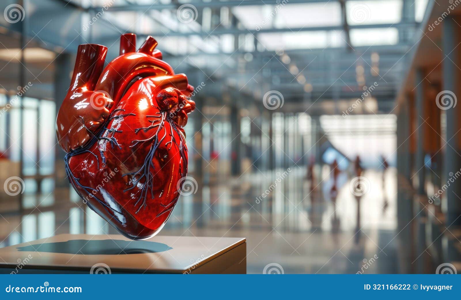 Realistic Model of a Human Heart on a Metallic Pedestal Stock ...