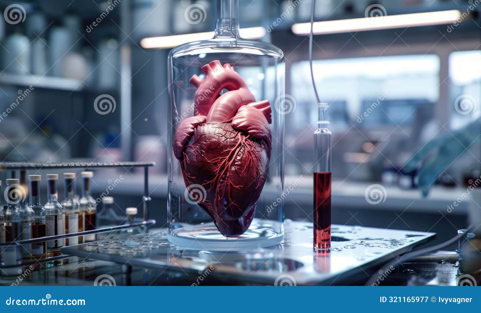Realistic Model of a Human Heart in a Sterile Container with a Cooling ...
